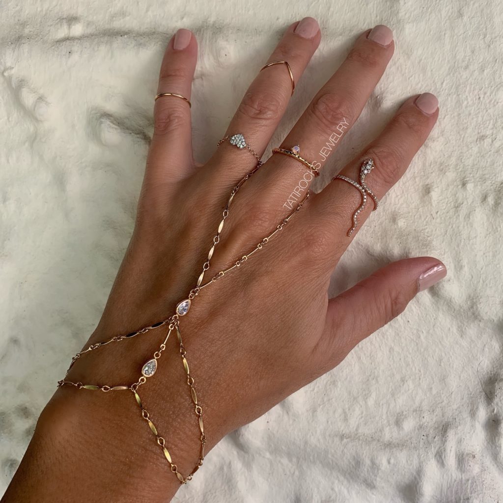 Juliet Gold CZ Hand Chain | TatiRocks Jewelry